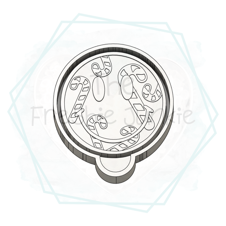 Candy Cane Smiley Face Freshie Mold – The Freshie Junkie, LLC